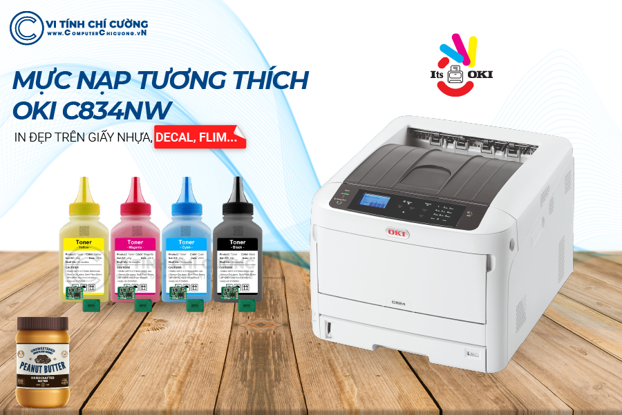 Mực nạp kèm chip mực máy in OKI C834nw